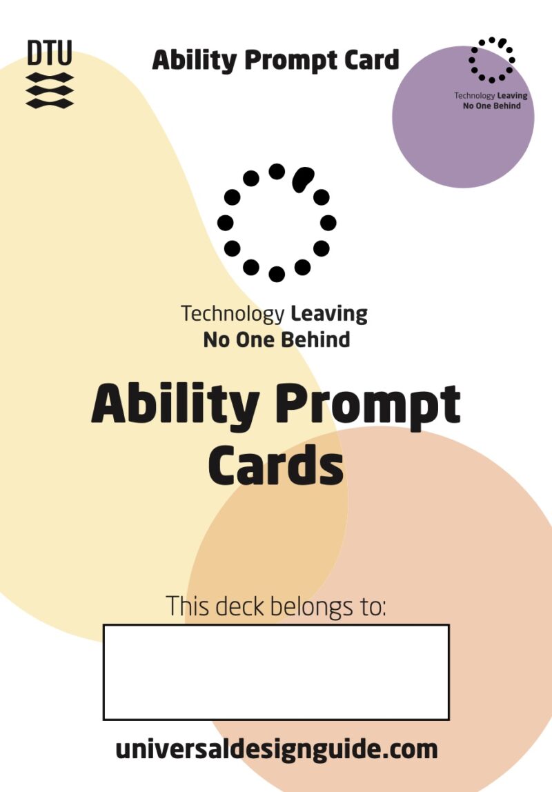 Ability Prompt Cards – Playbook for universal design Ability Prompt Cards – Playbook for universal design